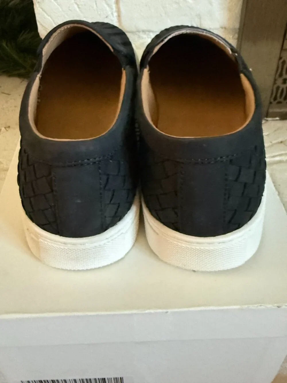 Quince | Shoes | Quince Women 0 Handwoven Leather Slip On Sneaker Black ...
